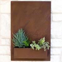 China 12″ X 20″ Vertical Outdoor Metal Planter Rectangular Steel Planter Box for sale