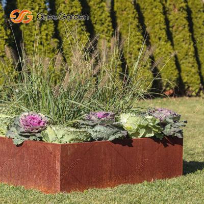 China Garden Corten Steel Planter Boxes Rectangular Shaped for sale