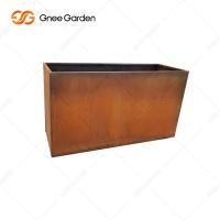 China Length 300mm-1000mm Outdoor Metal Planter Corten Steel Rectangular Planter for sale