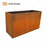 China Length 300mm-1000mm Outdoor Metal Planter Corten Steel Rectangular Planter for sale
