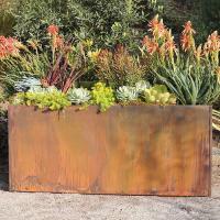 China Customization Metal Garden Planter Boxes Corten Steel Trough Planter 1200mm for sale