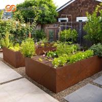 China Customization Metal Garden Planter Boxes Corten Steel Trough Planter 1200mm for sale