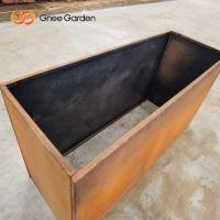 China Customization Metal Garden Planter Boxes Corten Steel Trough Planter 1200mm for sale