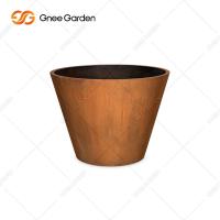China OEM ODM Outdoor Metal Planter , Rusted Metal Planter Boxes Corten Steel for sale
