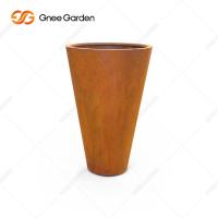 China OEM ODM Outdoor Metal Planter , Rusted Metal Planter Boxes Corten Steel for sale