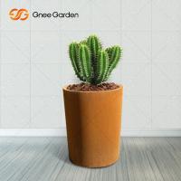 China OEM ODM Outdoor Metal Planter , Rusted Metal Planter Boxes Corten Steel for sale