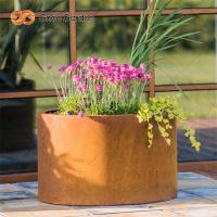 China Gnee Garden Rectangular Custom Steel Planter Boxes With SGS Certification for sale