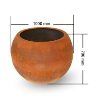 China 1000mm Raised Sphere Shaped Outdoor Metal Planter For Shopping Mall for sale