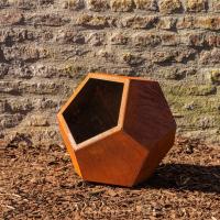 China Laser Cut Corten Steel Planter Garden Outdoor Flower Pot for sale