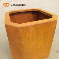 China Laser Cut Metal Polygonal Decorative Outdoor Flower Pots 2cm Thick for sale