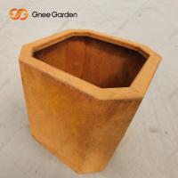 China Laser Cut Metal Polygonal Decorative Outdoor Flower Pots 2cm Thick for sale