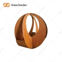China Rusty Red Modern Outdoor Metal Planter Customizable Corten Steel Planters for sale