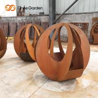 China Custom Shape Laser Cut Geometric corten steel flower pots  90*25*25cm for sale