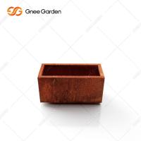 China Square Shape Cubic Corten Steel Planter Metal Flower Pot For Garden for sale