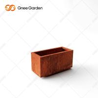China Square Shape Cubic Corten Steel Planter Metal Flower Pot For Garden for sale