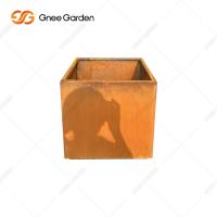 China Corten Steel Metal Garden Planters Outdoor Rust Color Box for sale