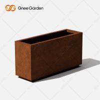 China Custom Metal Steel Plant Pots Modern Design Long Box Corten Steel Planter for sale