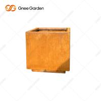 China Garden Corten Steel Rustic Outdoor Metal Planters Large Square for sale