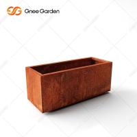China Custom Metal Steel Plant Pots Modern Design Long Box Corten Steel Planter for sale