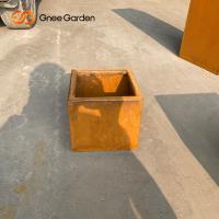 China Garden Corten Steel Rustic Outdoor Metal Planters Large Square for sale