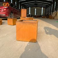China Corten Steel Metal Garden Planters Outdoor Rust Color Box for sale