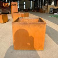 China Corten Steel Rusty Metal Flower Planters Fabrication Plant Pot for sale