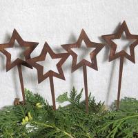 China Star Shaped Weathering Steel Metal Garden Ornaments Christmas Decoration for sale