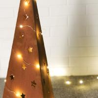 China 500mm Christmas Metal Garden Ornaments Corten Garden Ornaments With LED for sale