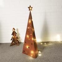 China 500mm Christmas Metal Garden Ornaments Corten Garden Ornaments With LED for sale