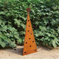 China 500mm Christmas Metal Garden Ornaments Corten Garden Ornaments With LED for sale