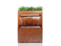 China Multifunctional Corten Steel Waterfall Metal Garden Ornaments With Planter for sale