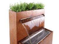 China Multifunctional Corten Steel Waterfall Metal Garden Ornaments With Planter for sale