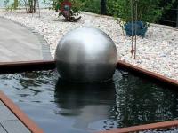 China Outdoor Rusty Corten Steel Garden Fountain Ball Shaped Waterfall for sale