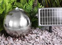 China 70cm Metal Garden Ornaments Stainless Steel Sphere Water Feature With LED Lights for sale