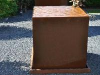 China 1100mm Square Metal Garden Ornaments Corten Steel Water Feature for sale