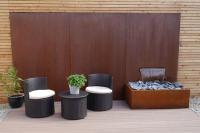 China 1800mm Anti Corrosion Metal Garden Ornaments Corten Steel Water Trough for sale