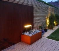 China 1800mm Anti Corrosion Metal Garden Ornaments Corten Steel Water Trough for sale