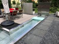 China SGS Outdoor Metal Garden Ornaments Corten Steel Pond Water Feature Rusty Red for sale