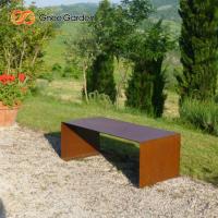China 1800mmx510mm Outdoor Metal Furniture Corten Steel Bench For Public Spaces for sale