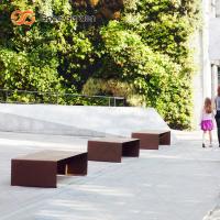 China 1800mmx510mm Outdoor Metal Furniture Corten Steel Bench For Public Spaces for sale