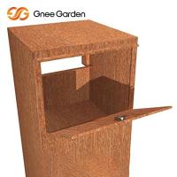 China Corten Steel Rusted Outdoor Metal Furniture Steel Parcel Drop Box Multi Function for sale