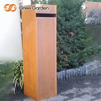 China 1000*800mm Free Standing Outdoor Metal Furniture Rusted Steel Mailbox for sale