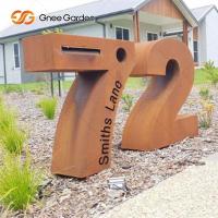 China 950mm Height Rusted Corten Steel Letter Box Outdoor Metal Drop Box for sale