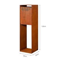 China Weathering Steel Corten Steel Metal Parcel Drop Box Vertical Decorative for sale