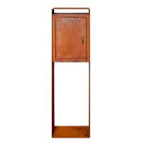 China Weathering Steel Corten Steel Metal Parcel Drop Box Vertical Decorative for sale