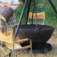 China Outdoor Corten Steel Hemisphere Fire Pit 1000mm For Outdoor Camping for sale