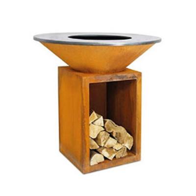 China Tepanyaki Table Outdoor Cooking Bbq Grill Weathering Steel For Garden for sale