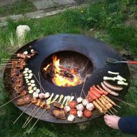 China OEM Service Corten Steel Outdoor Cooking Grills Wood Burning for sale