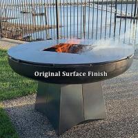 China Weathered Corten Steel Bbq Fire Pit 3mm Thick With Circle Plancha for sale