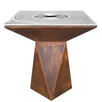 China Pre Rusted Corten Steel Fire Pit For BBQ Outdoor Cooking for sale